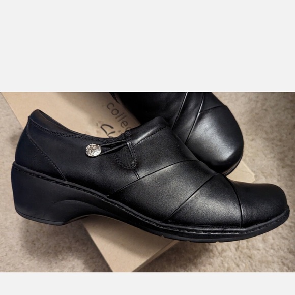 Clarks | Shoes | Clarks Womens Channing Ann Loafer Shoes Black Zipper ...